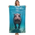 Underwater Hippo Beach Towel, Realistic Wildlife Photography Print ...