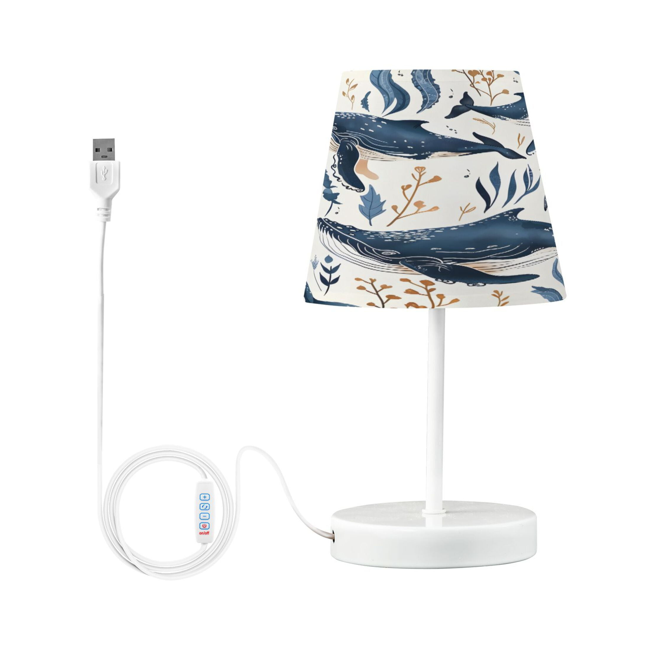 Underwater Humpback Whales Swimming Desk Lamp LED Table Nightstand ...