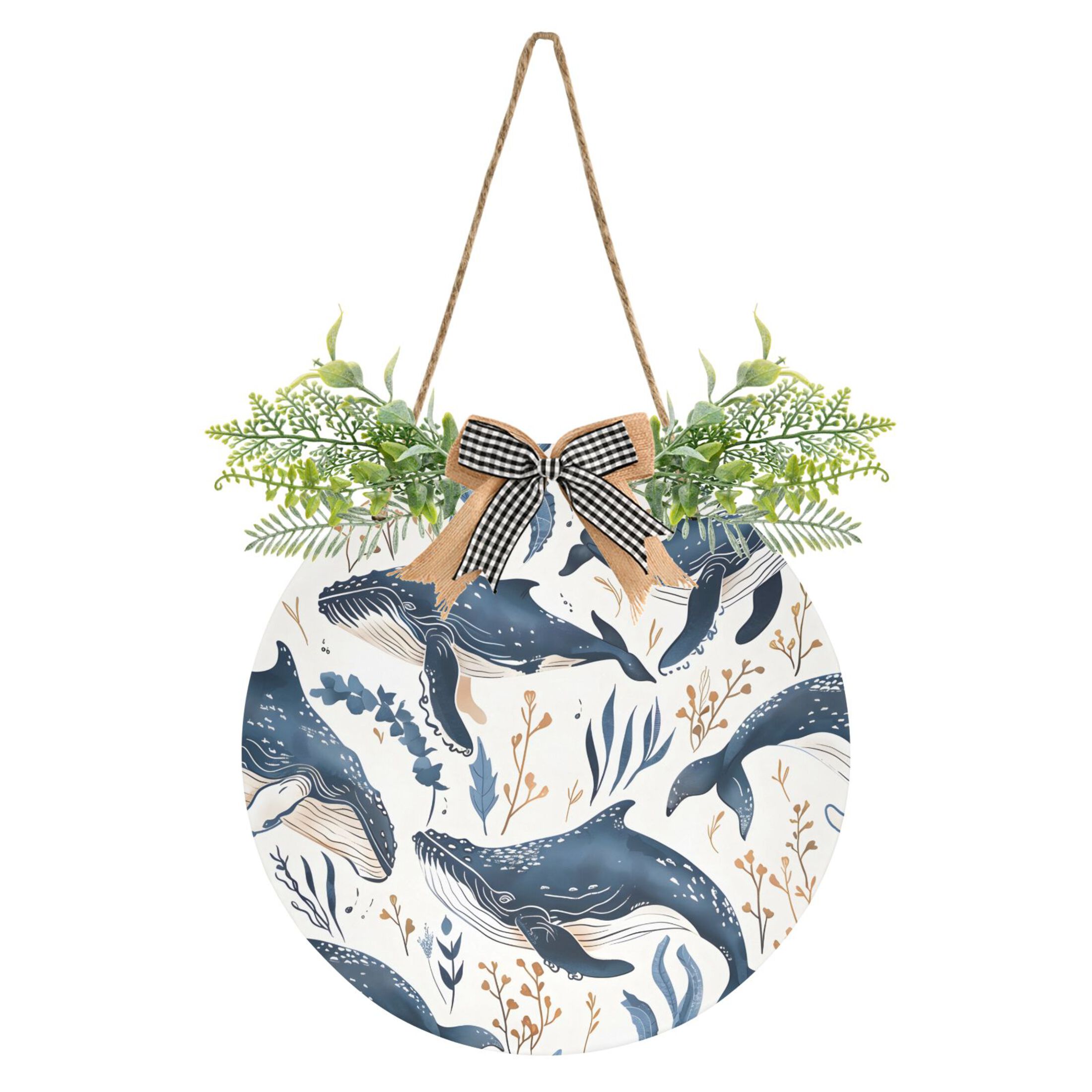 Underwater Humpback Whales Swimming Welcome Front Door Sign Round 12 ...