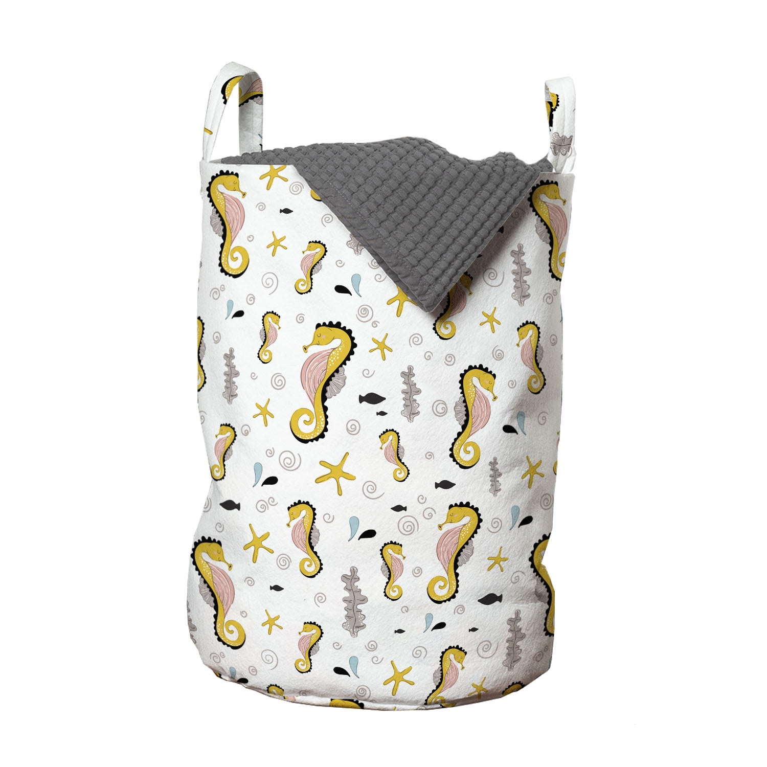 Underwater Laundry Bag, Funny Seahorse and Coral Reef Starfish Spiral ...