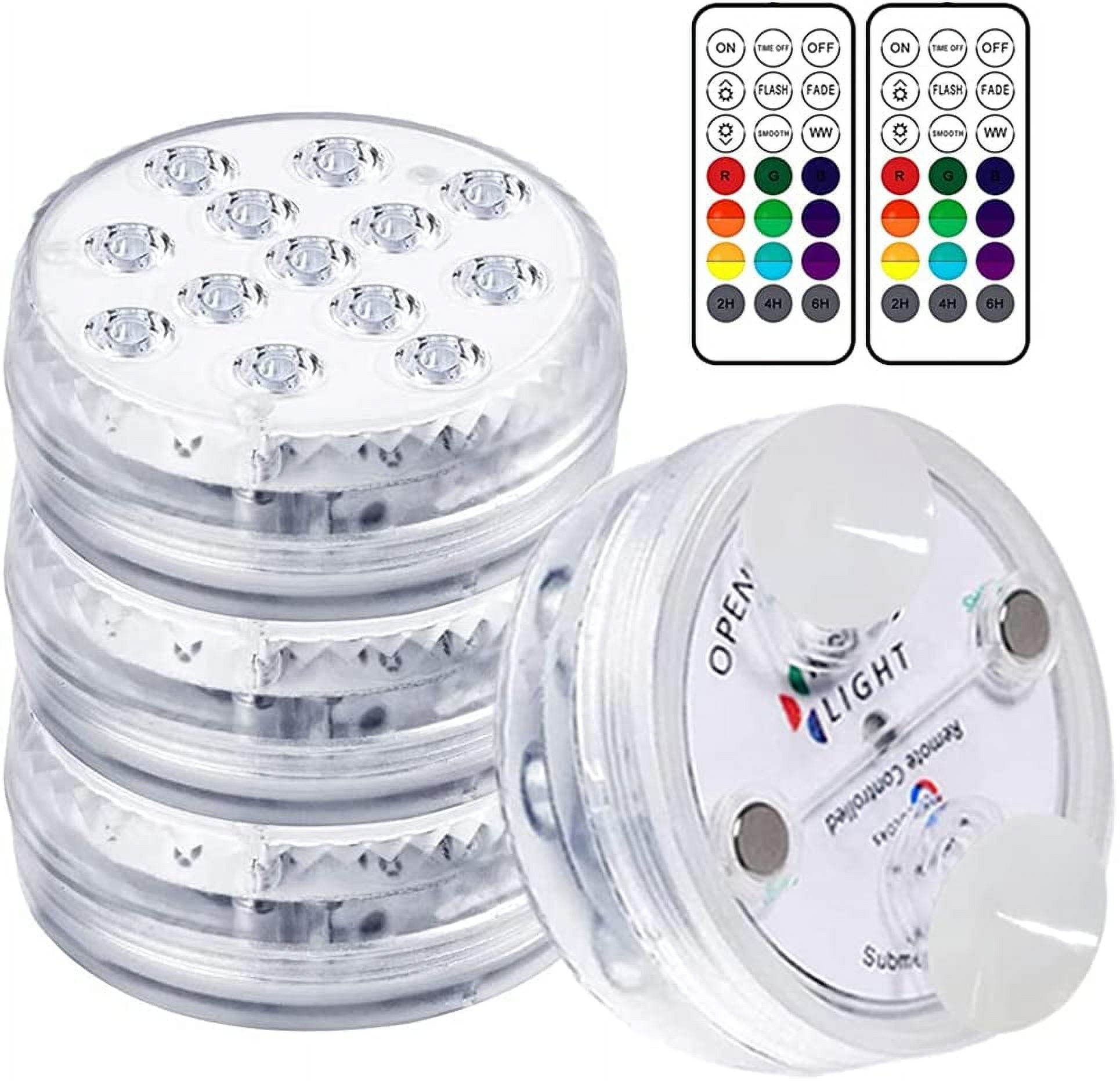 Underwater Light, Led Underwater Lights Pool Lighting Magnetic Waterproof Light with Remote ...