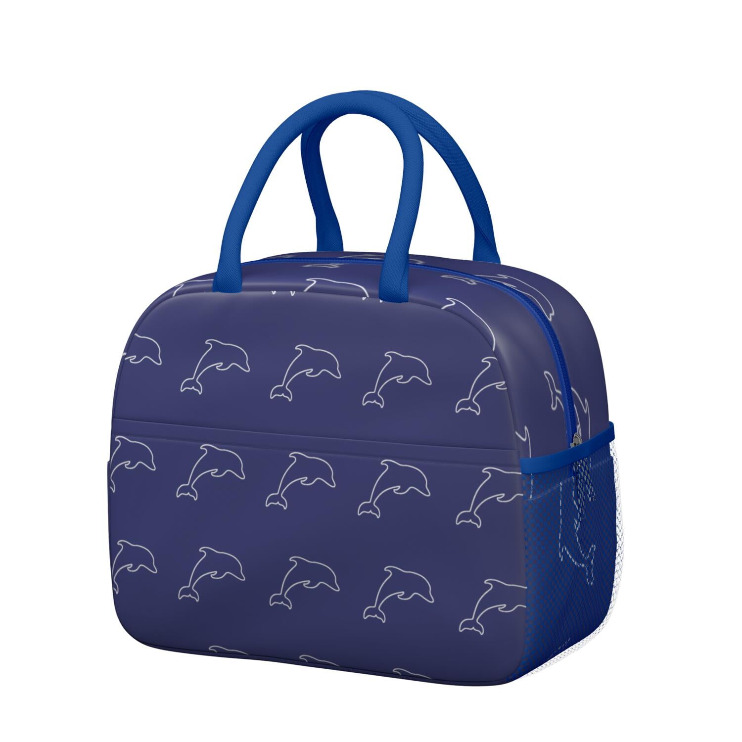 Underwater Marine Life Insulated Lunch Tote with Cute Cartoon Dolphins ...
