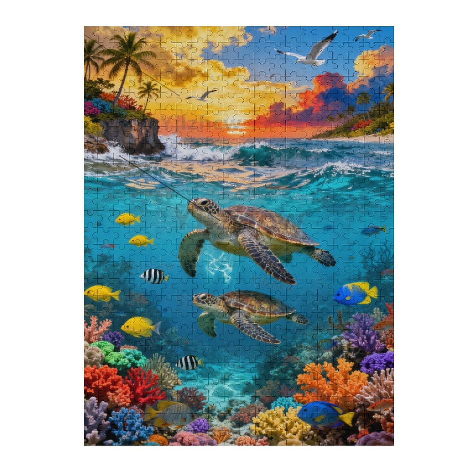Underwater Marine Life Wooden Jigsaw Puzzle 1000 Piece Colorful Sea ...