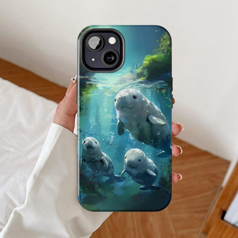 Underwater Ocean Manatee Sea Cow Marine Heavy-Duty Protective Case for ...
