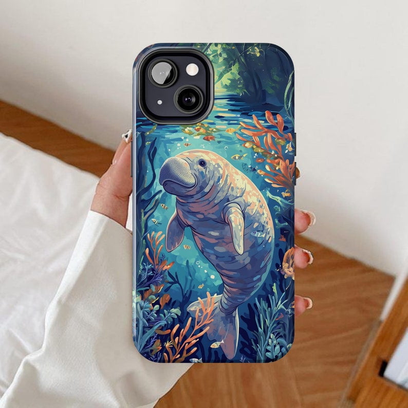 Underwater Ocean Manatee Sea Cow Marine Heavy-Duty Protective Case for ...