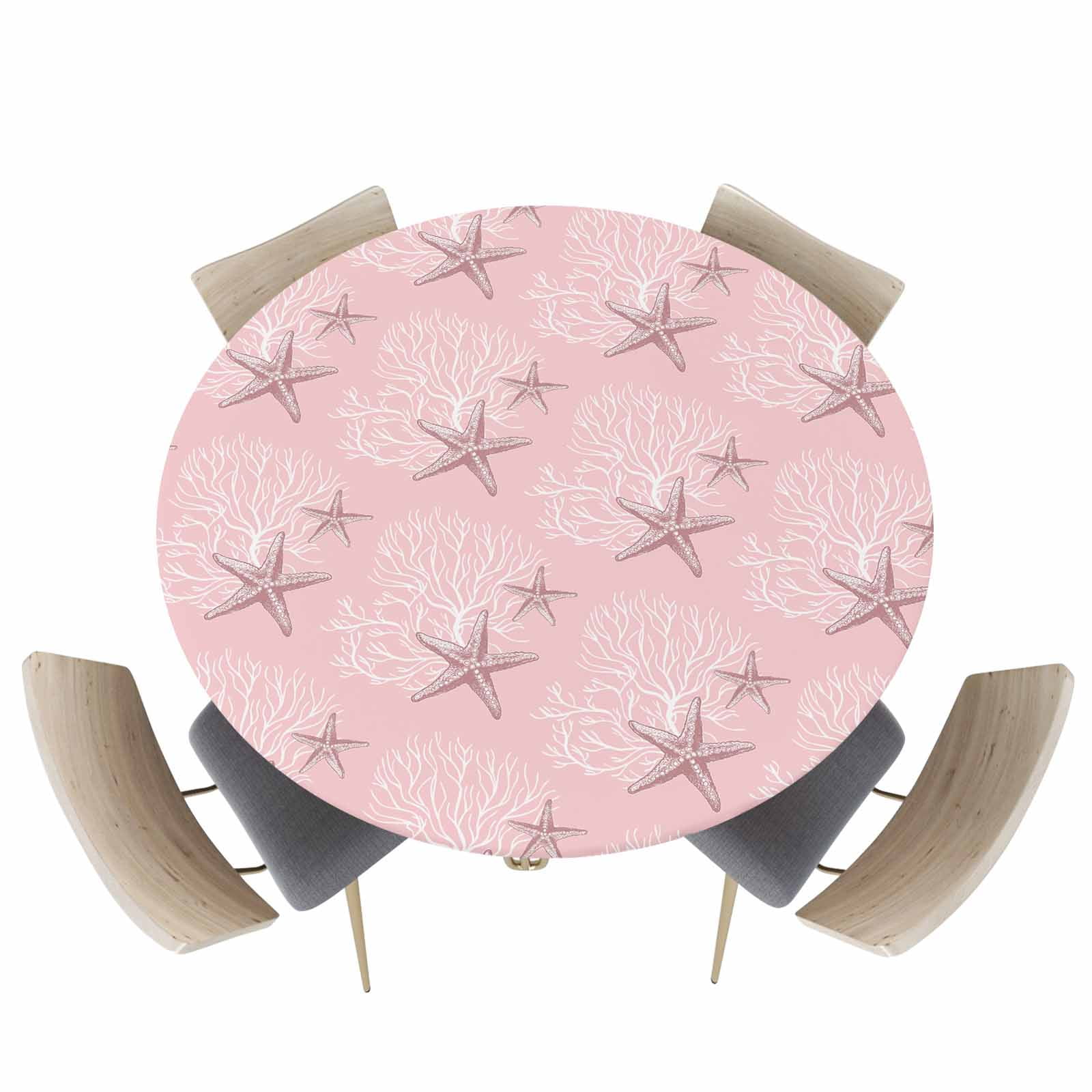 Underwater Ocean Seamless Starfish Coral Fitted Tablecloth for 45-54in ...