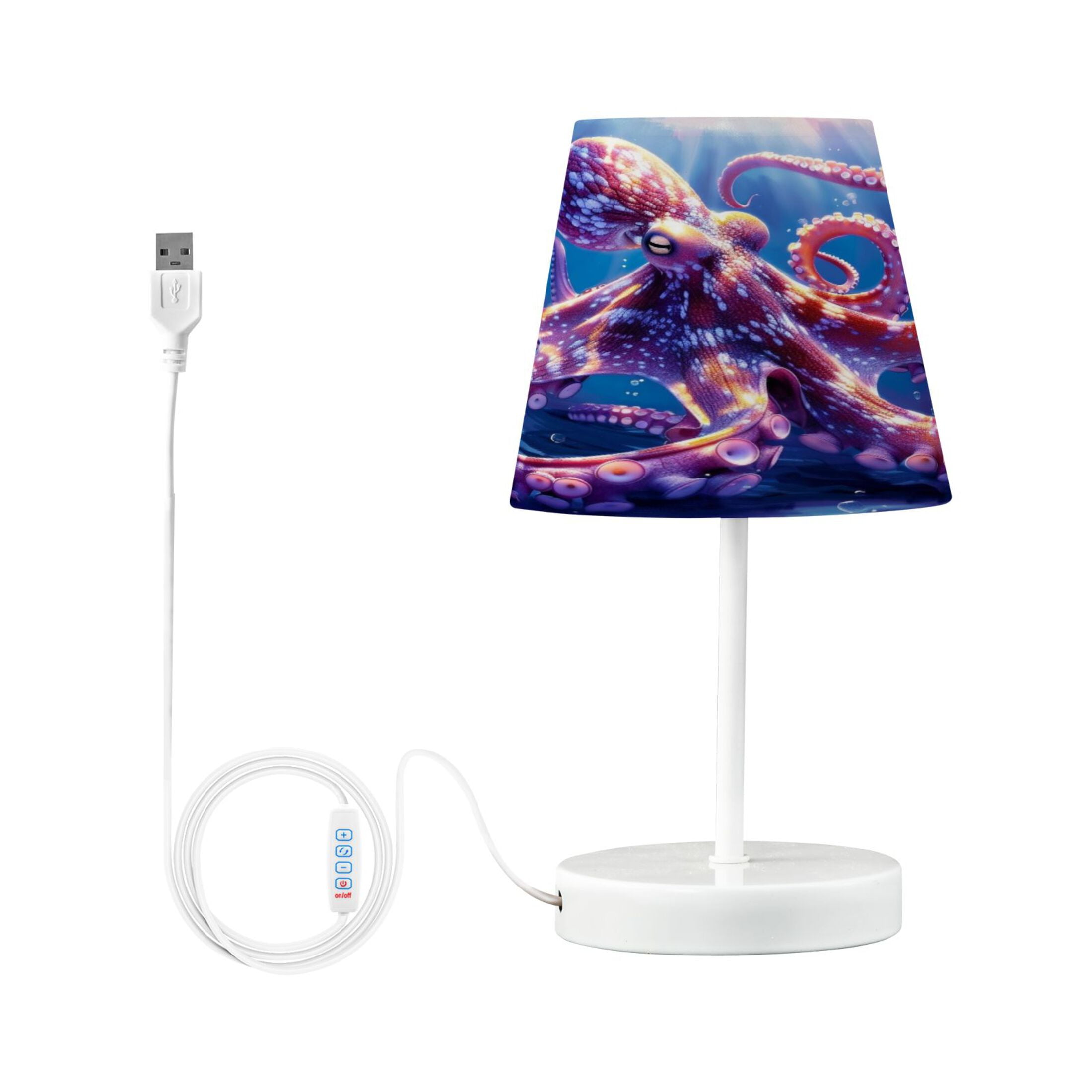 Underwater Octopus Desk Lamp LED Table Nightstand Lamps with 3 Color ...