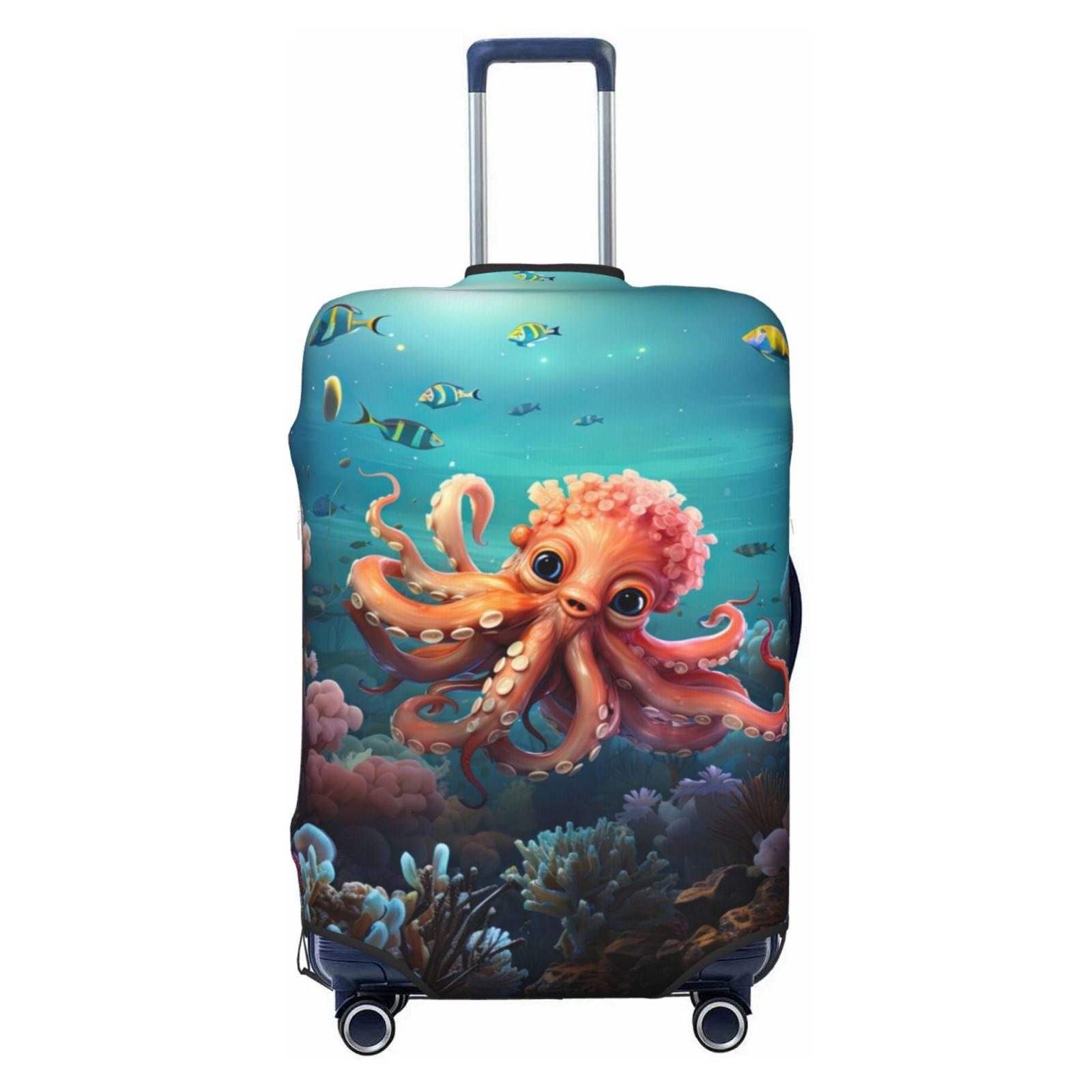 Underwater Plant Octopus Luggage Cover for Travel Business Trip ...