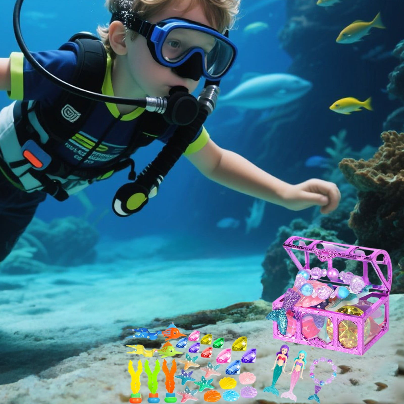 Underwater Pool Toys For Kids Pvc Swimming Pool Water Play Accessories For Ages 7 And Up Ocean ...