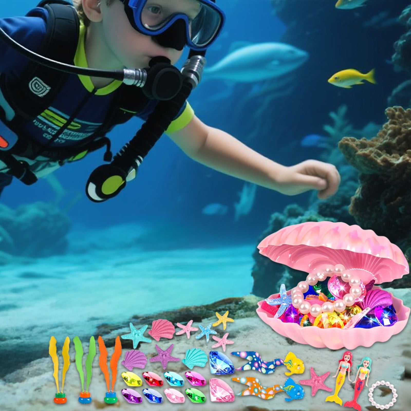 Underwater Pool Toys For Kids Pvc Swimming Pool Water Play Accessories For Ages 7 And Up Ocean ...