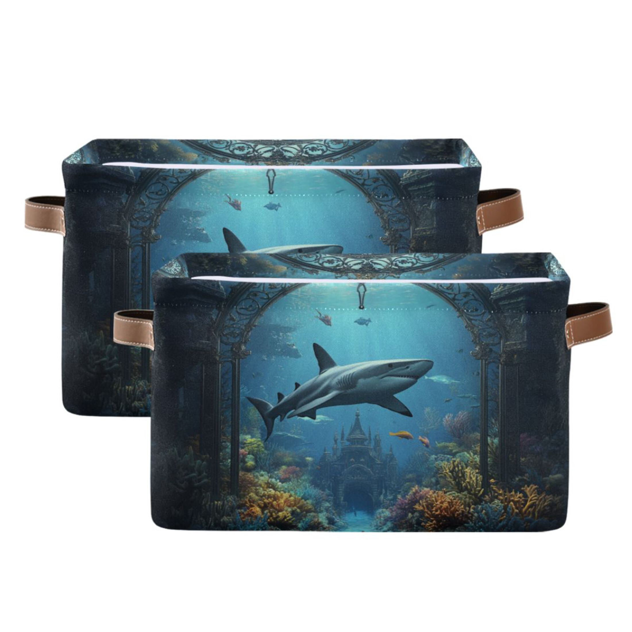 Underwater Scene Foldable Storage Basket,Canvas Fabric Foldable Storage ...