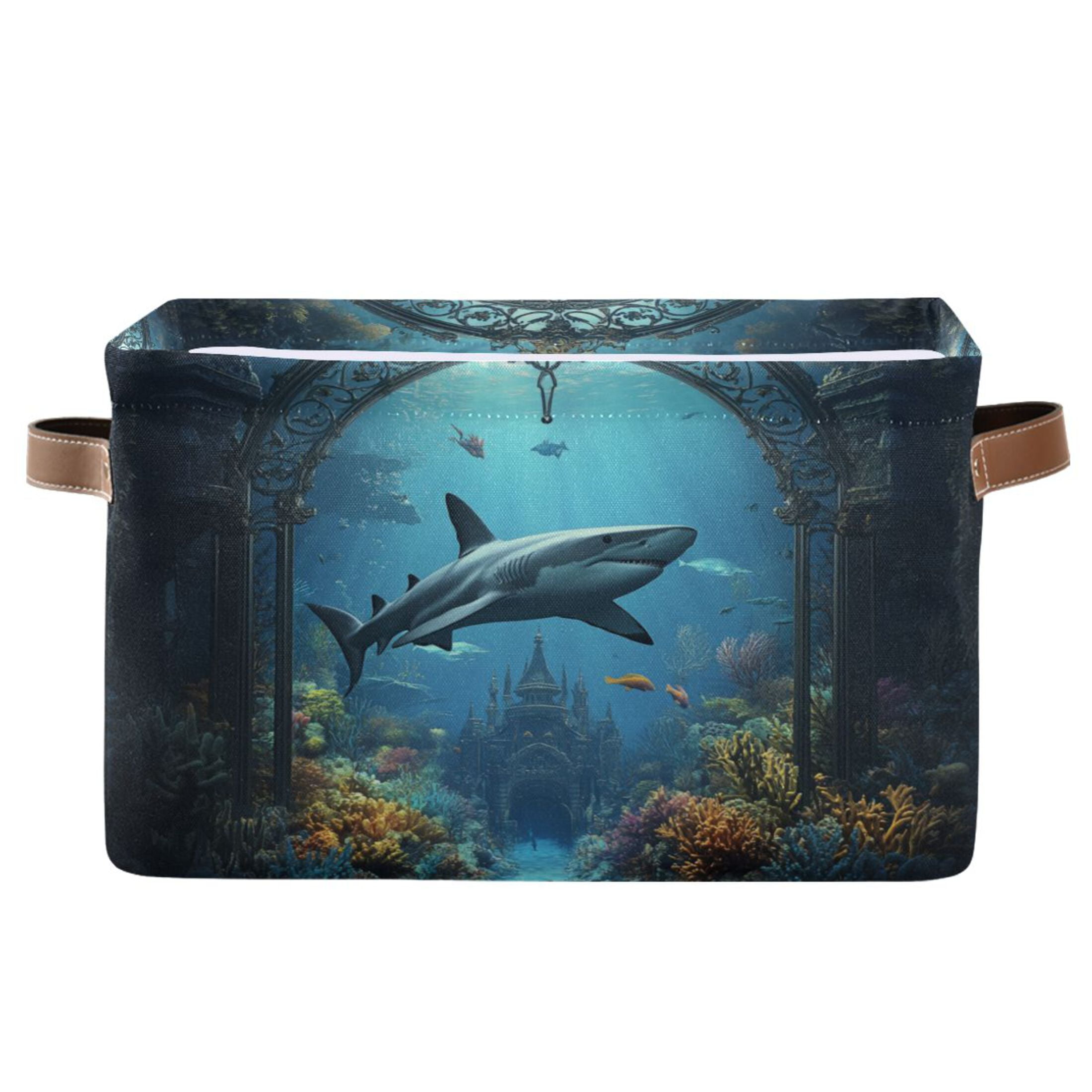 Underwater Scene Foldable Storage Basket,Canvas Fabric Foldable Storage ...