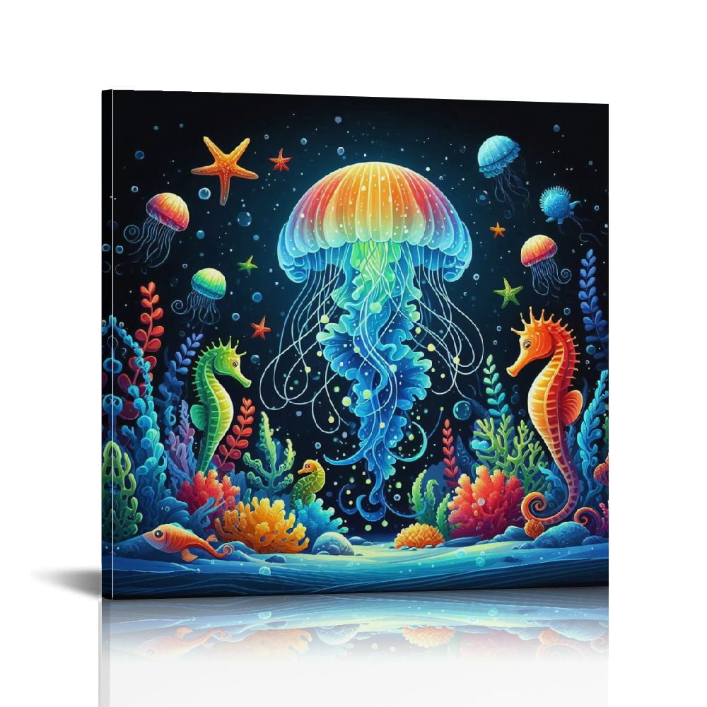 Underwater Sea Creatures Canvas Prints Wall Art - Framed Ocean Marine ...