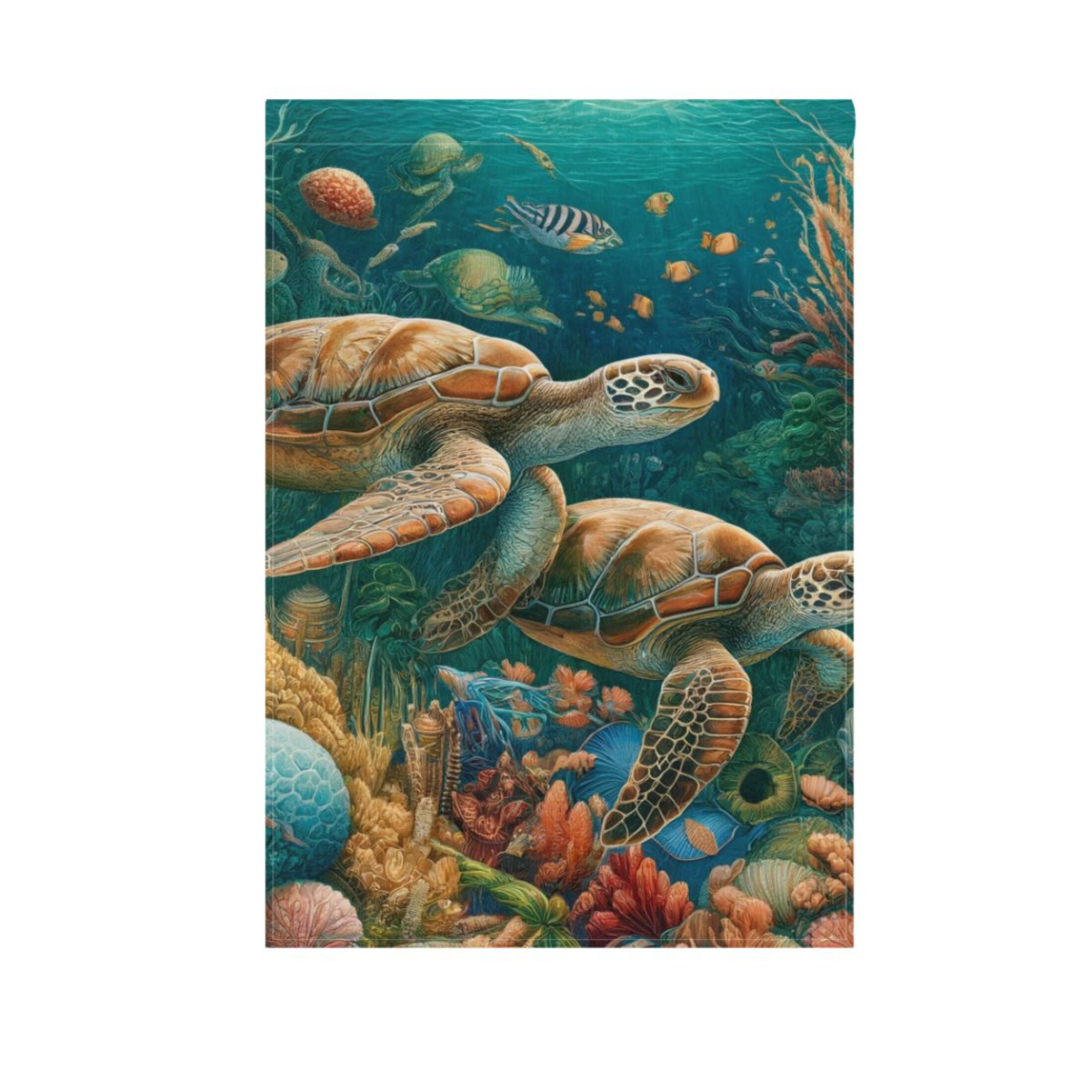 Underwater Sea Ocean Turtle Garden Flag 12X18 Double Sided Yard Flags ...