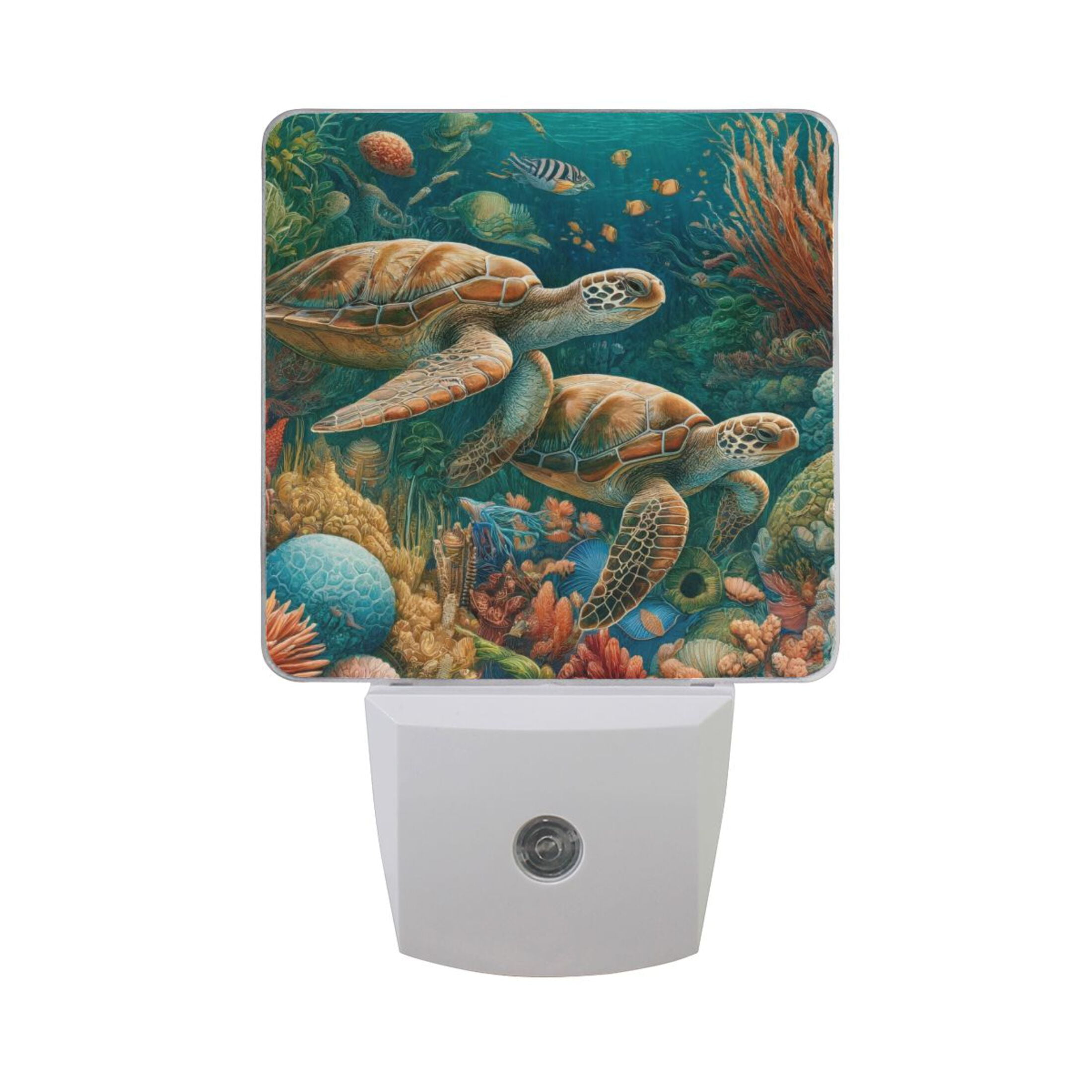 Underwater Sea Ocean Turtle Night Light 2 Pack LED Nightlight Plug into ...