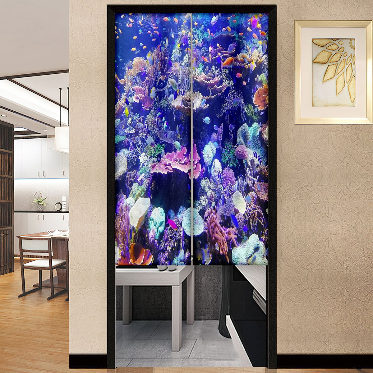 Underwater Sea World Fish Door Curtains for Kids Children Bedroom ...