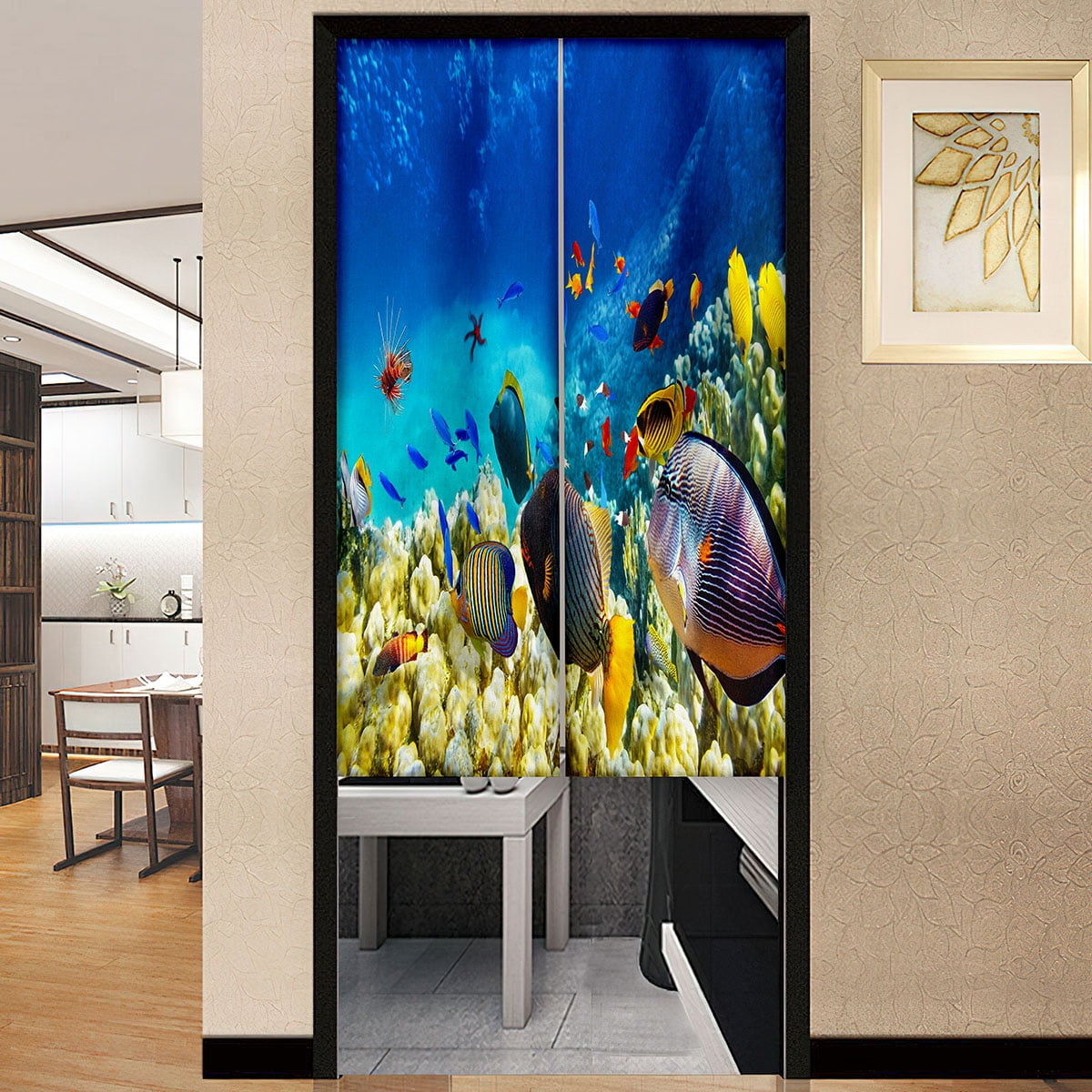 Underwater Sea World Fish Door Curtains for Kids Children Bedroom ...