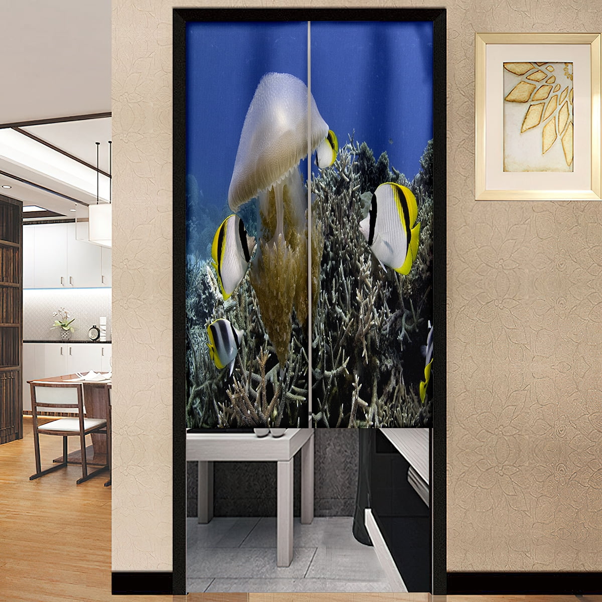 Underwater Sea World Fish Door Curtains for Kids Children Bedroom ...