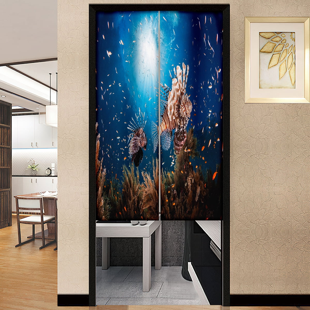 Underwater Sea World Fish Door Curtains for Kids Children Bedroom ...