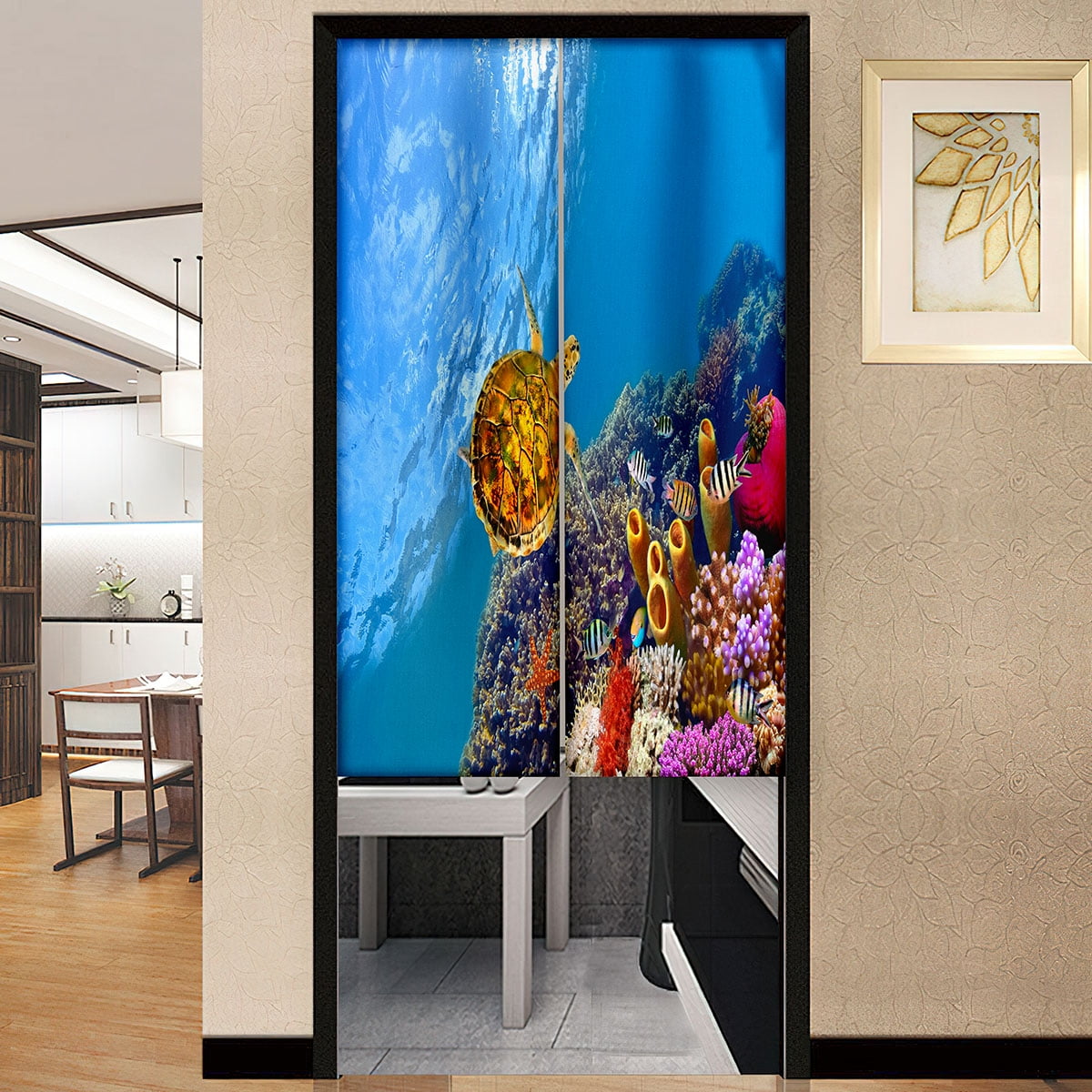 Underwater Sea World Fish Door Curtains for Kids Children Bedroom ...