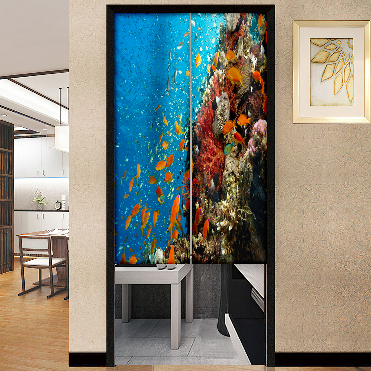Underwater Sea World Fish Door Curtains for Kids Children Bedroom ...