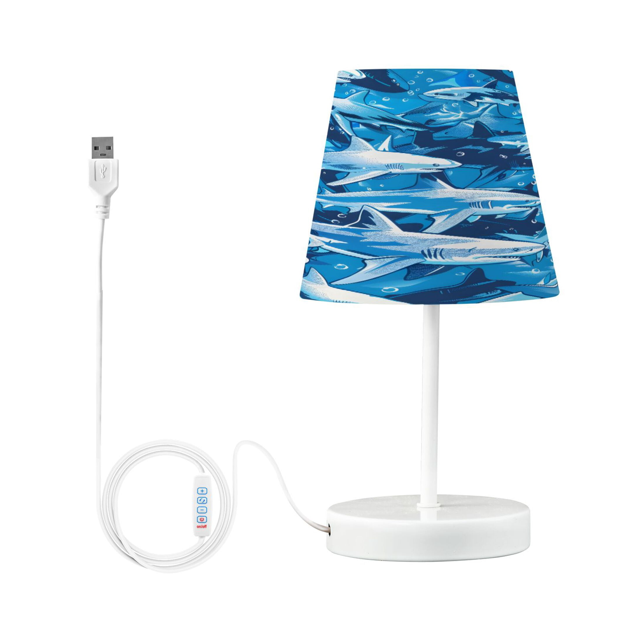 Underwater Sharks Desk Lamp LED Table Nightstand Lamps with 3 Color ...