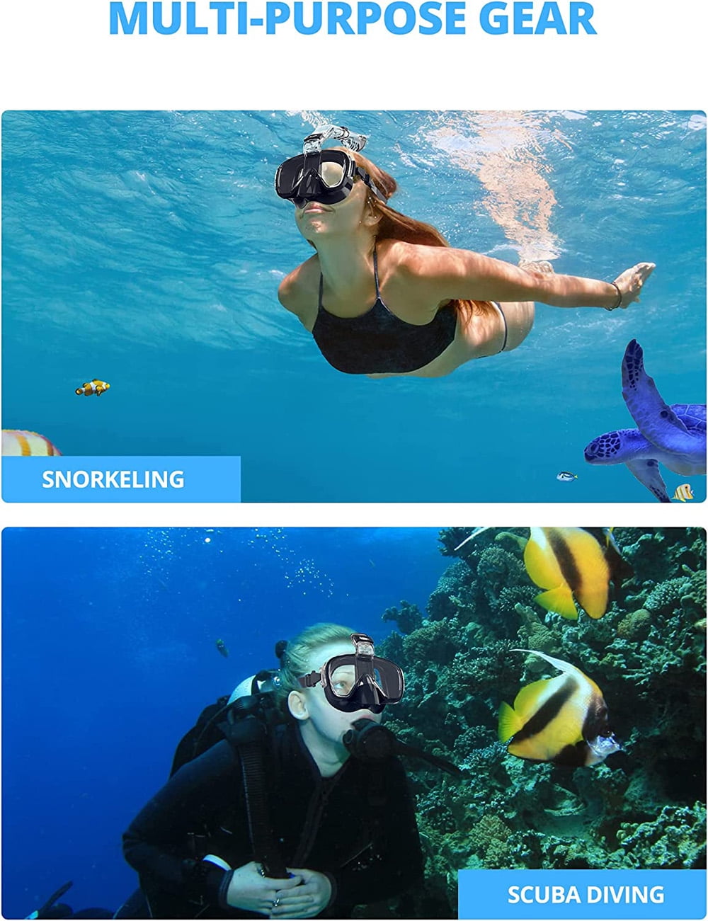 Underwater Snorkeling Half Face Children's Swimming Mask Set Scuba ...