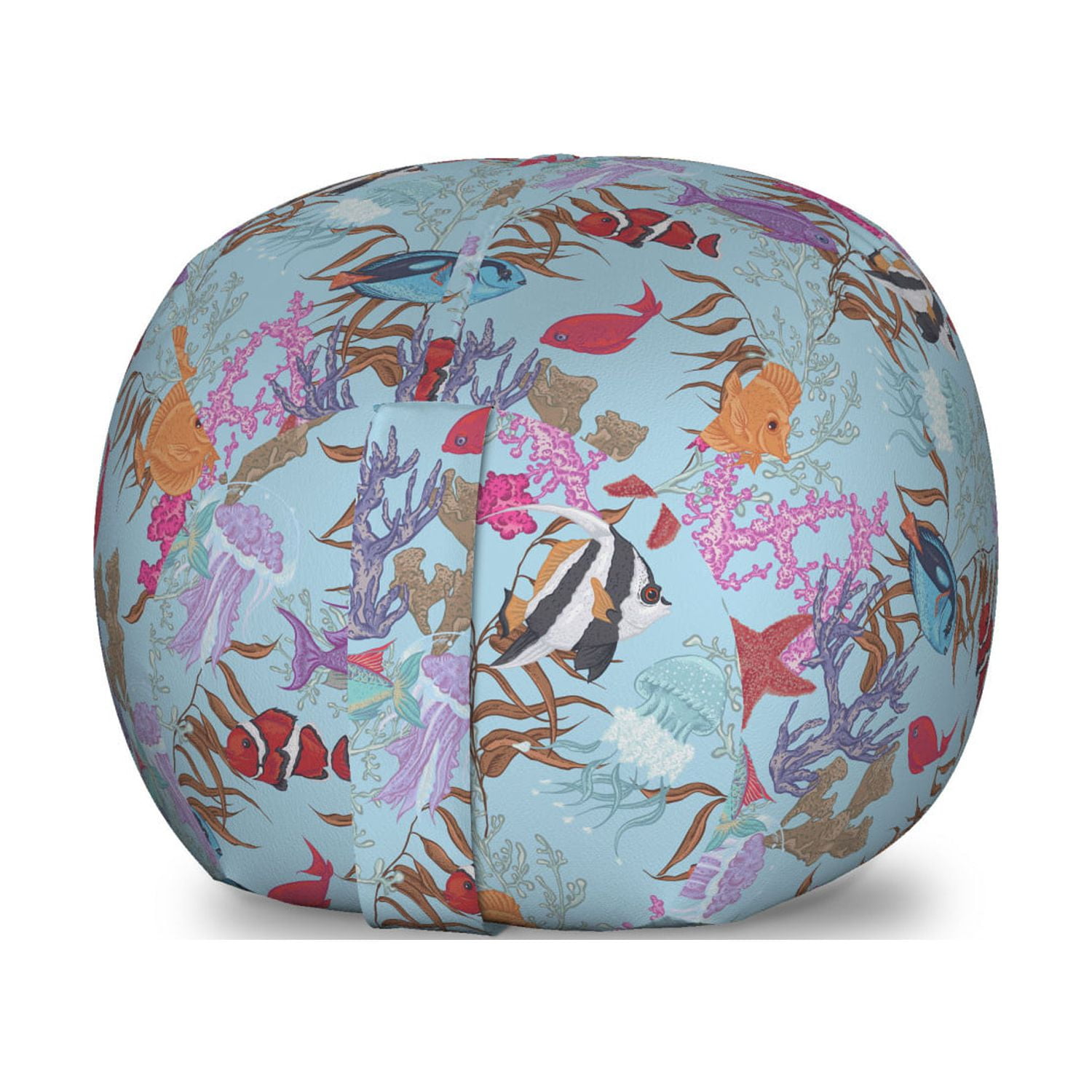 Underwater Storage Toy Bag Chair, Fish Aquatic Animals Jellyfish ...