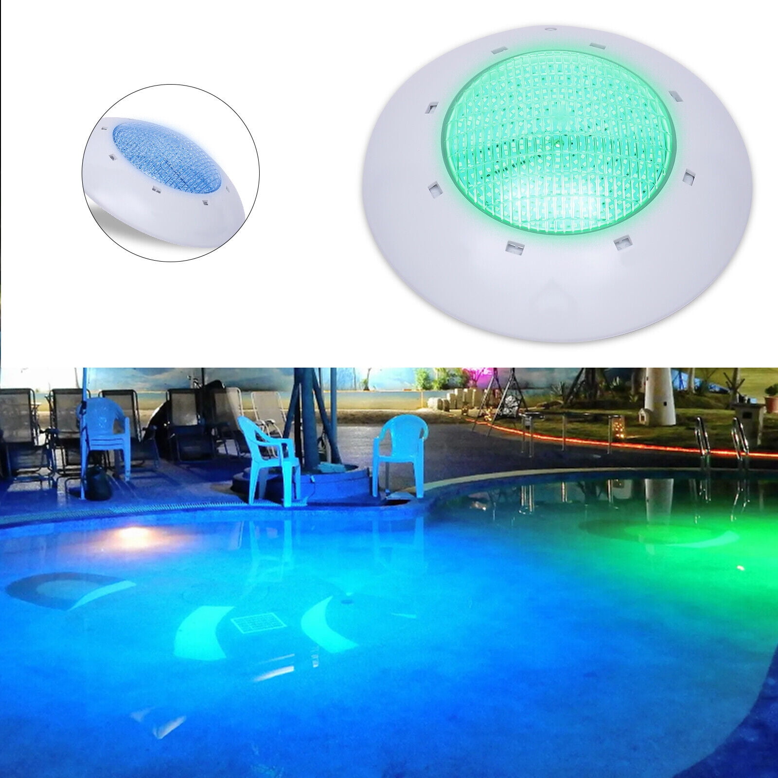 35W Submersible IP68 LED Waterproof Underwater Swimming Pool Lights with Remote - Walmart.com