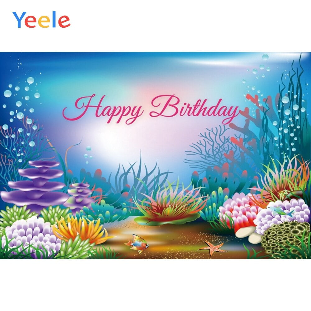 Underwater Theme Mermaid Birthday Party Shiny Fish Portrait Photobooth ...