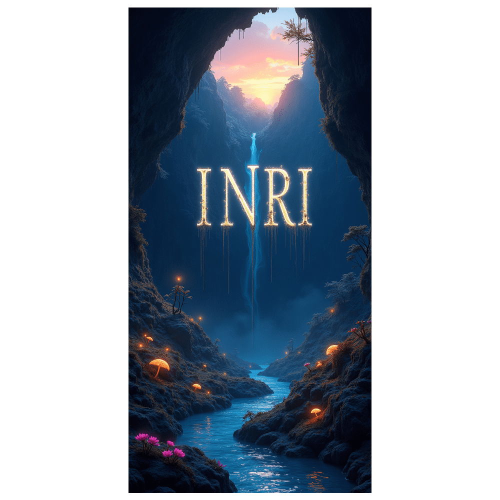 Underwater Themed INRI Banner with Crosses and Jellyfish Background ...