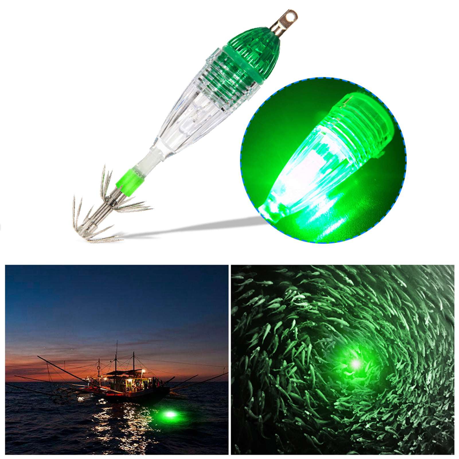 Underwater Waterproof Underwater LED Fishing Light Fish Lure Attracting ...