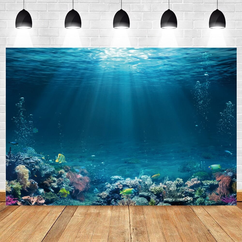 Underwater World Backdrop Seabed Shark Ocean Undersea Fish Coral Baby ...