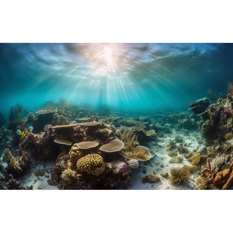 Underwater World Background Photography Undersea Sunlight Deep Blue ...