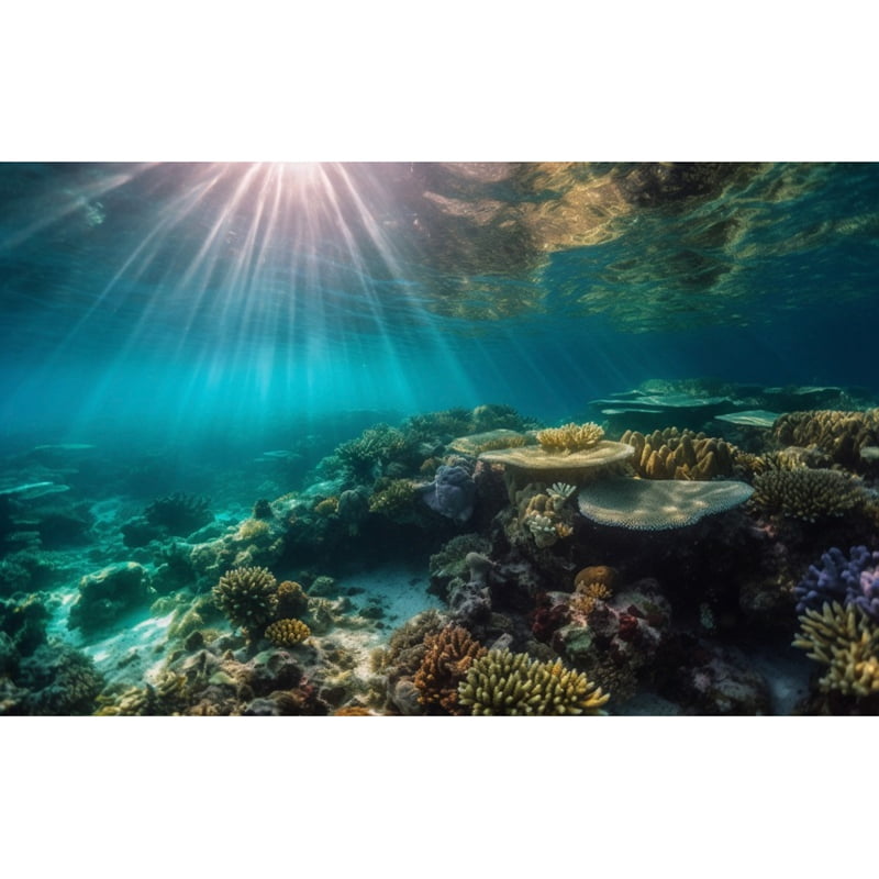 Underwater World Background Photography Undersea Sunlight Deep Blue ...