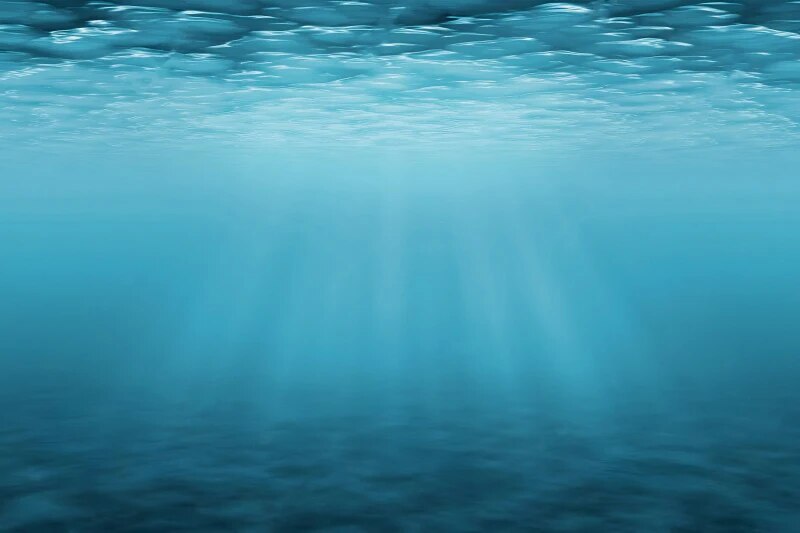 Underwater World Background Undersea Sunlight Deep Blue Water Sun Ray ...
