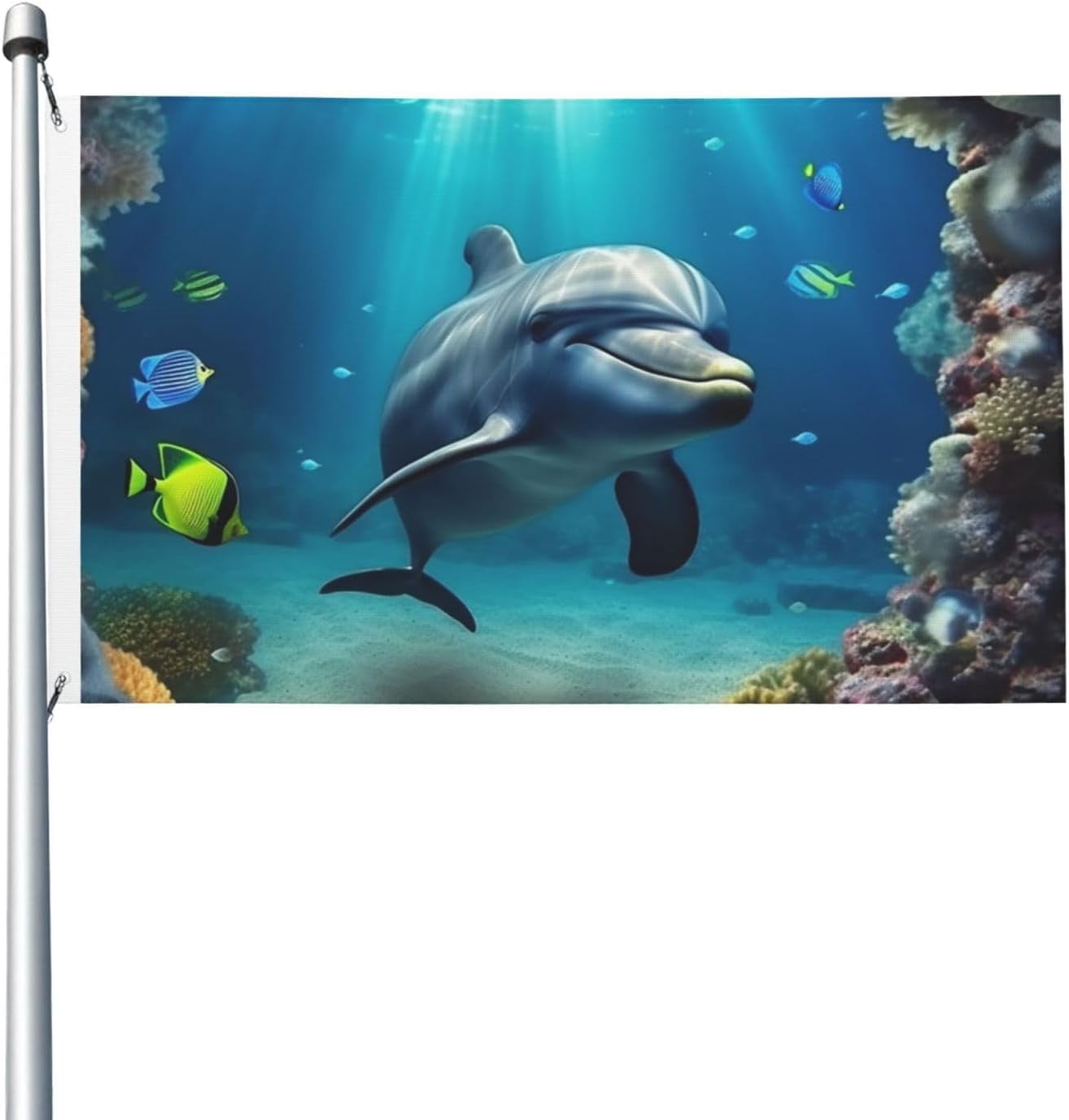 Underwater World Dolphin Flag 4.85x8 ft Garden Flag Welcome Spring ...