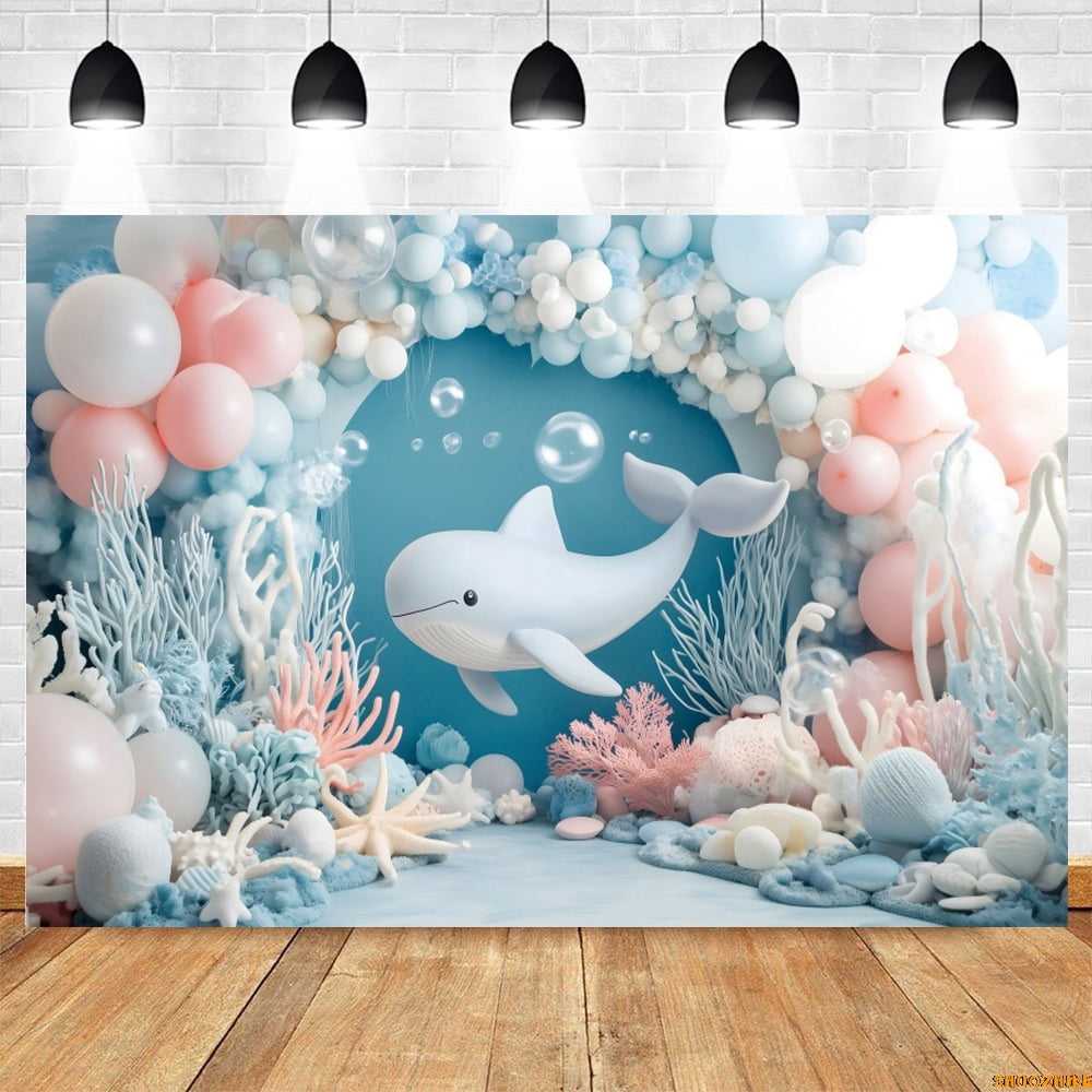 Underwater World Dolphin Theme Backdrop Undersea Animals Plants Coral ...