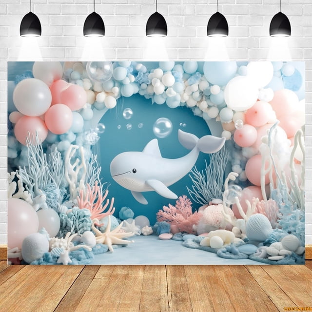 Underwater World Dolphin Theme Backdrop Undersea Animals Plants Coral ...