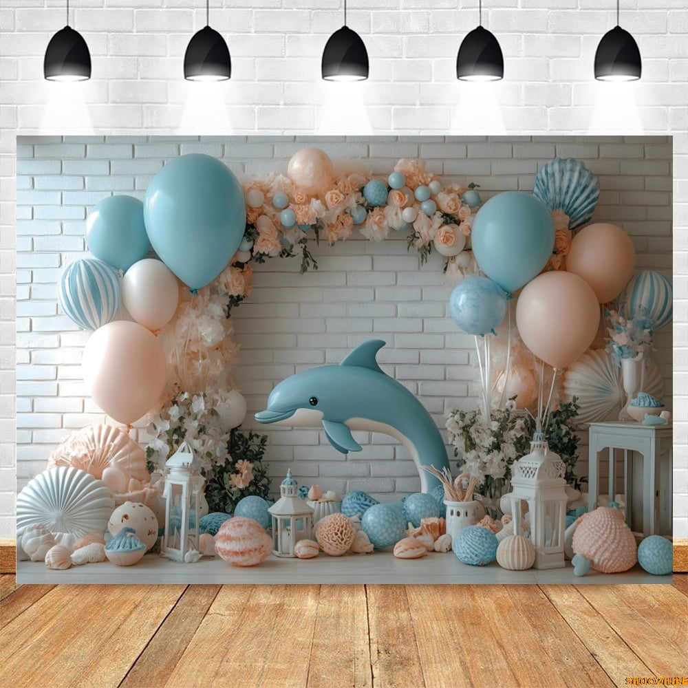 Underwater World Dolphin Theme Backdrop Undersea Animals Plants Coral ...