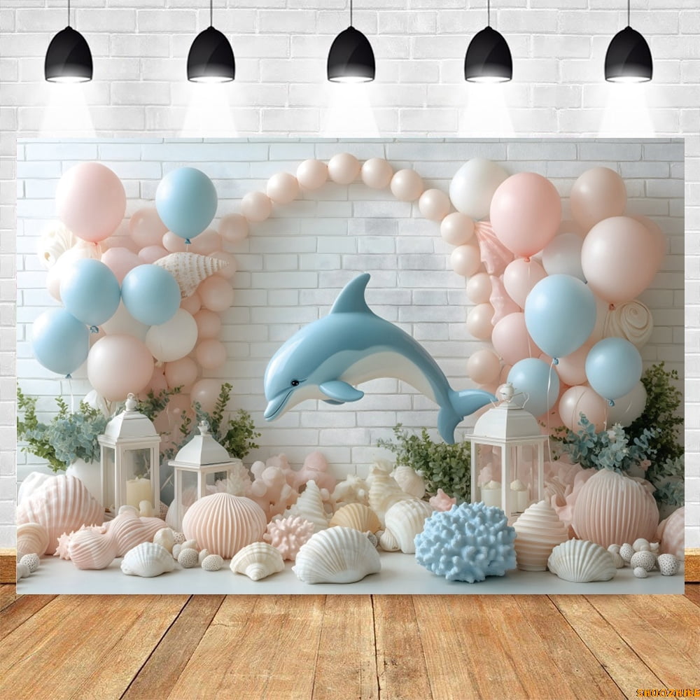 Underwater World Dolphin Theme Backdrop Undersea Animals Plants Coral ...