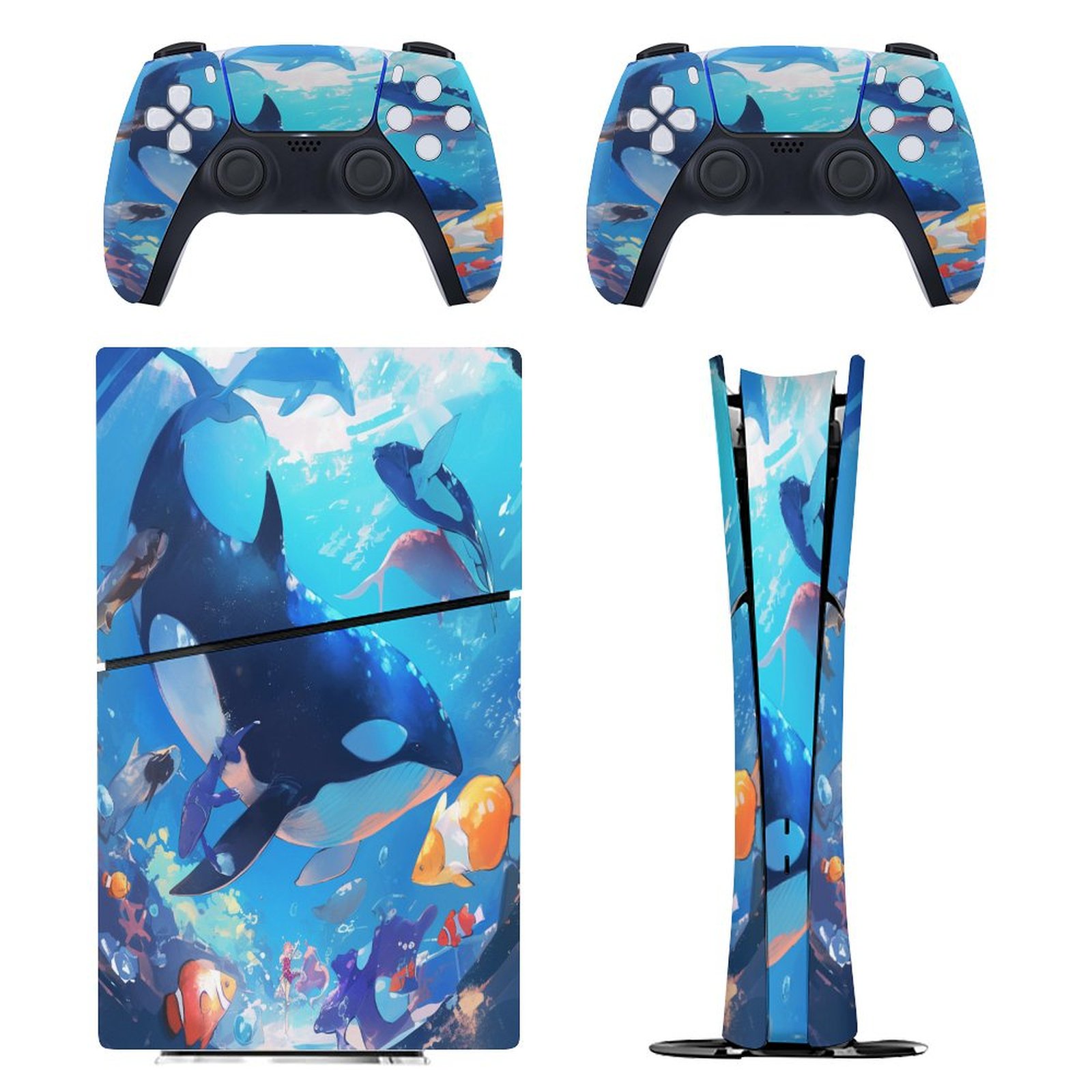 Underwater World PS5/PS5 Pro/PS5 Slim Digital Disc Skin Sticker For Console And Controller Skins ...