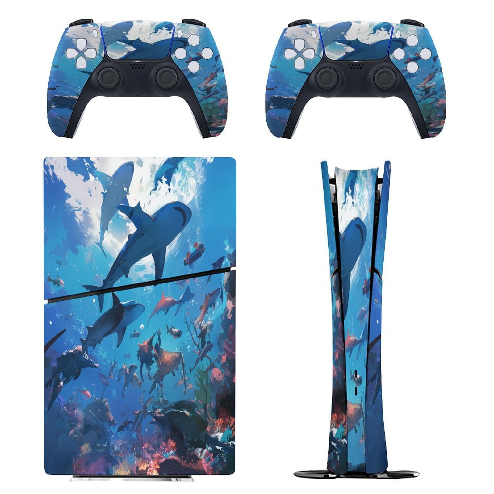 Underwater World PS5/PS5 Pro/PS5 Slim Digital Disc Skin Sticker For Console And Controller Skins ...
