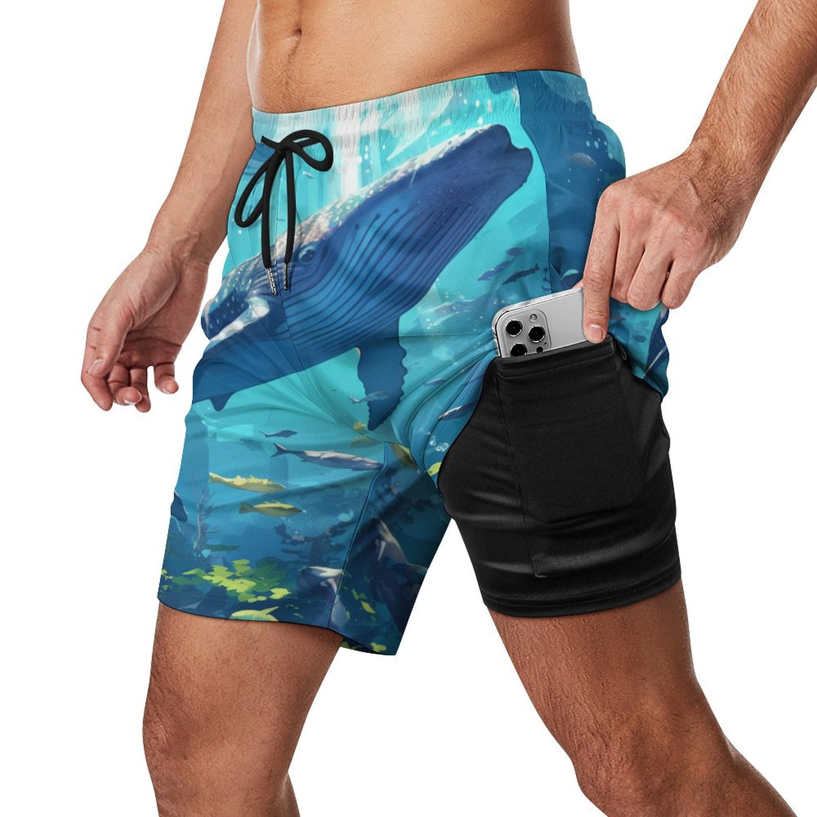 Underwater World Quick Dry Swimming Shorts For Men Swimwear Swimsuit ...