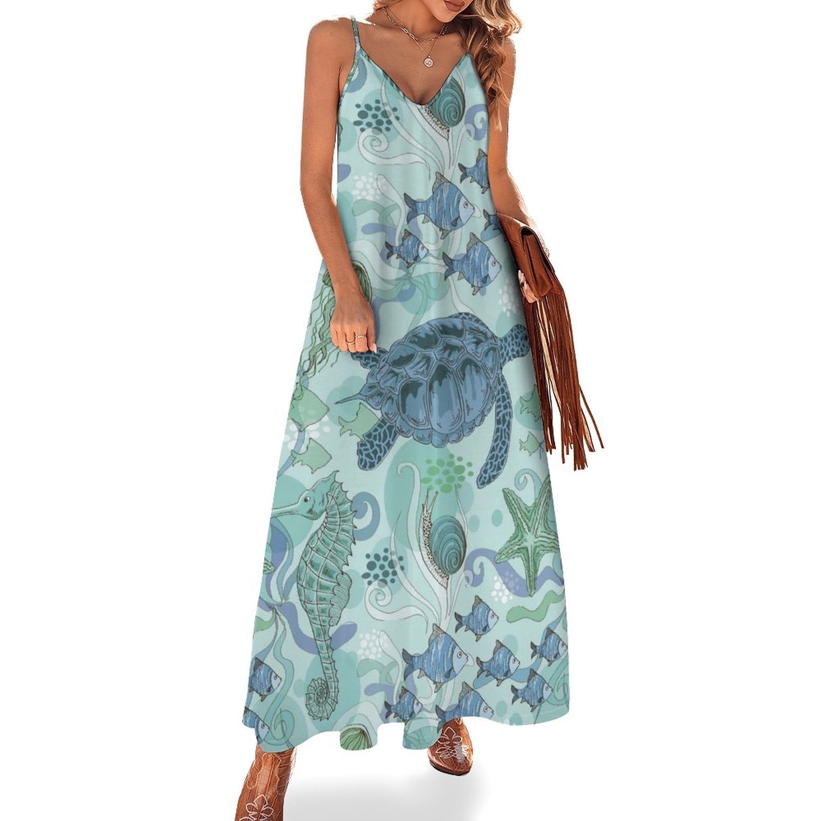 Underwater World Sea Turtle Seahorse Jellyfish Fish Starfish Dresses ...
