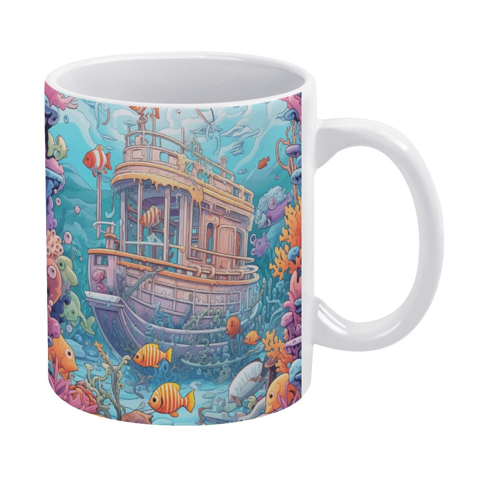 Underwater World Ship Coral Fun Mugs Are Suitable As Birthday Gifts for ...