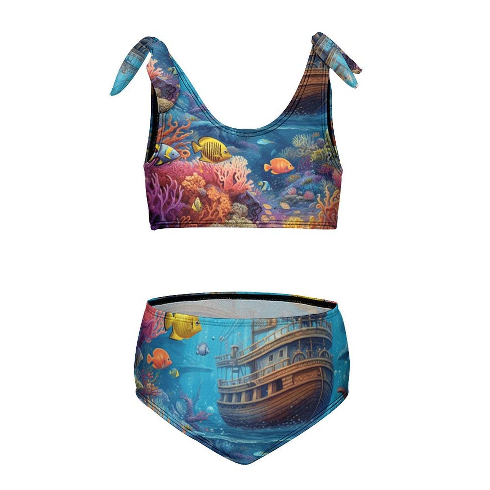 Underwater World Ship Coral Girls' 2-Piece Tankini Swimsuit - Walmart.com