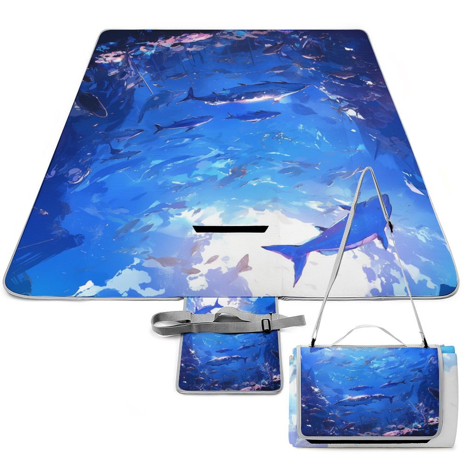 Underwater World Square Picnic Mat Waterproof Beach Mat Folding ...
