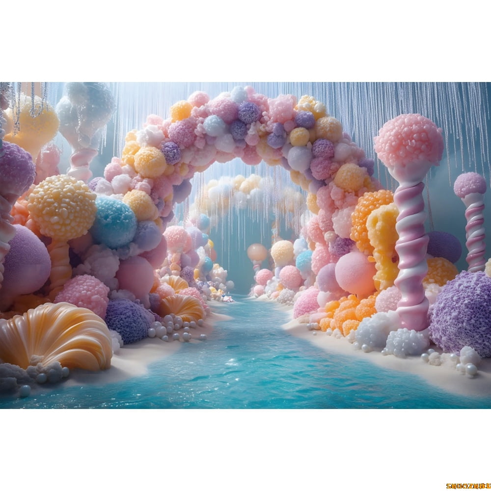 Underwater World Theme Birthday Party rations Backdrop Shell Arch ...