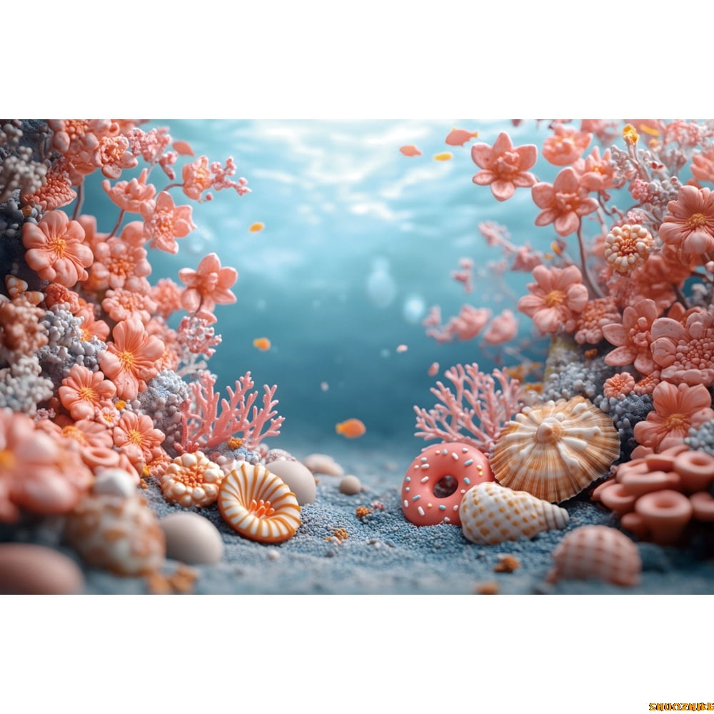 Underwater World Theme Birthday Party rations Backdrop Shell Arch ...